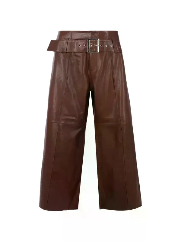 10 CORSO COMO Belted Wide-leg Trousers - Brown