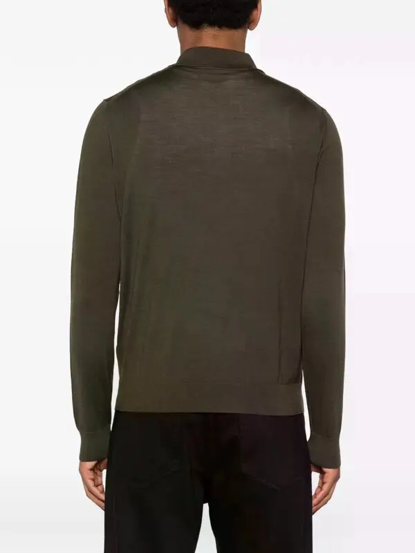 Prada Long-sleeved Superfine Wool Polo Sweater