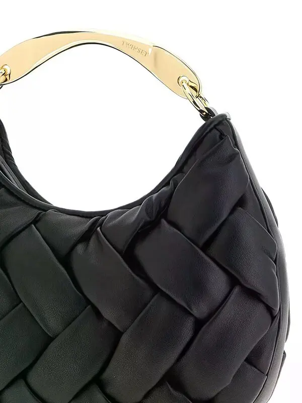 TWINSET Weaved Leather-effect Tote Bag - Black