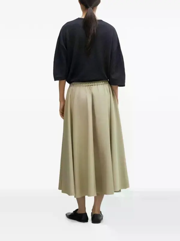 CORDERA Drawstring A-line Midi Skirt - Neutrals