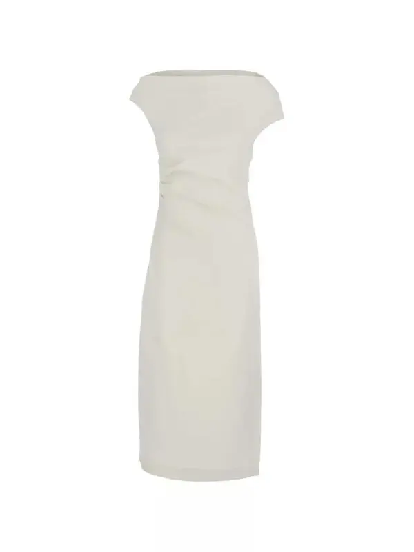 P.a.r.o.s.h Draped-detail Midi Dress - Neutrals