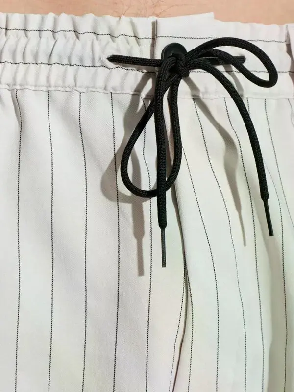 Y3 Pinstripe Drawstring Shorts - Neutrals