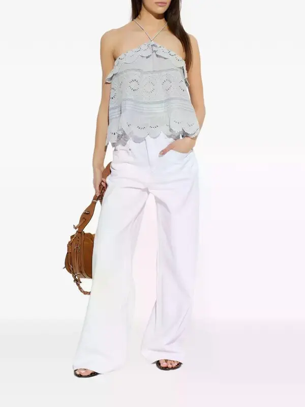 MARANT ETOILE Prisha Broderie-anglaise Ruffled Top