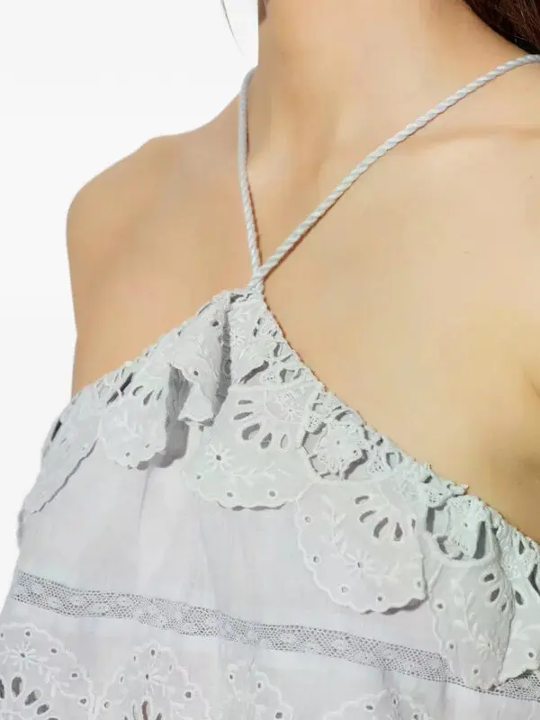 MARANT ETOILE Prisha Broderie-anglaise Ruffled Top
