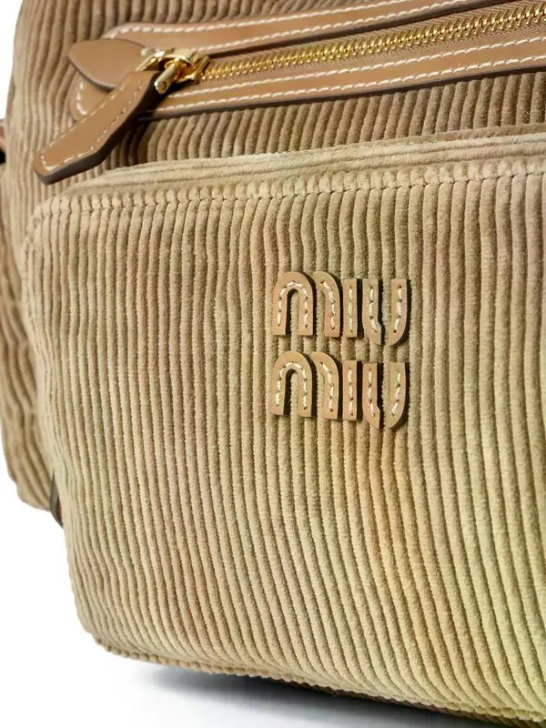 Miu Miu Corduroy Shoulder Bag - Neutrals