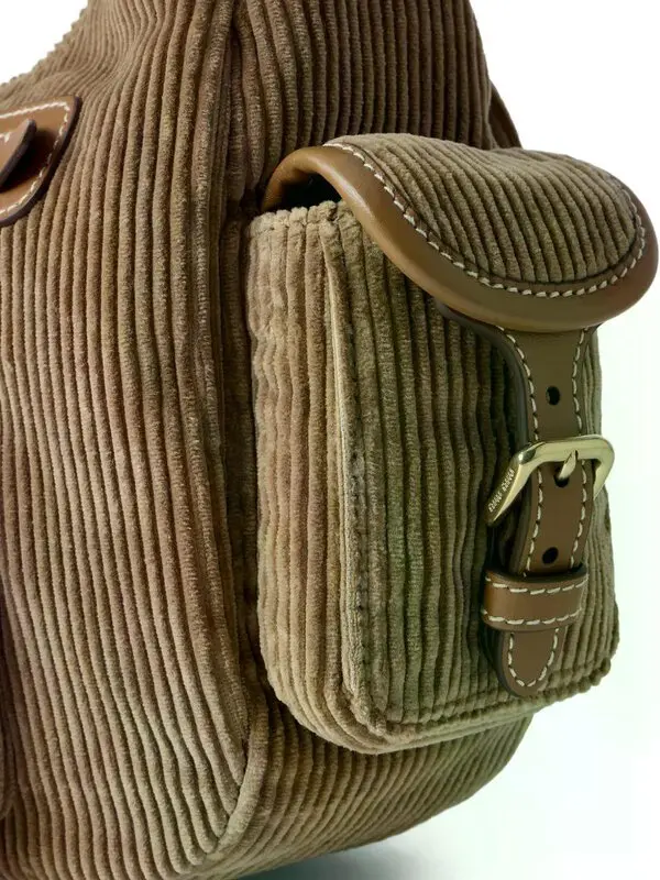 Miu Miu Corduroy Shoulder Bag - Neutrals