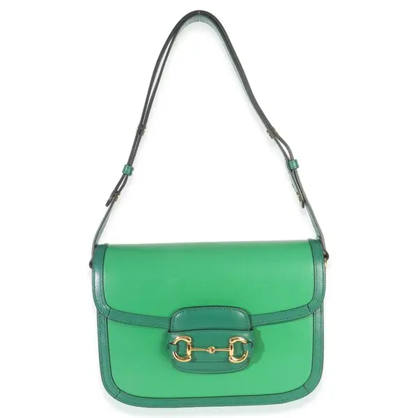 Gucci Horsebit 1955 Leather Shoulder Bag - Green