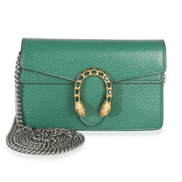 Gucci Dollar Calfskin Crystal Super Dionysus - Green