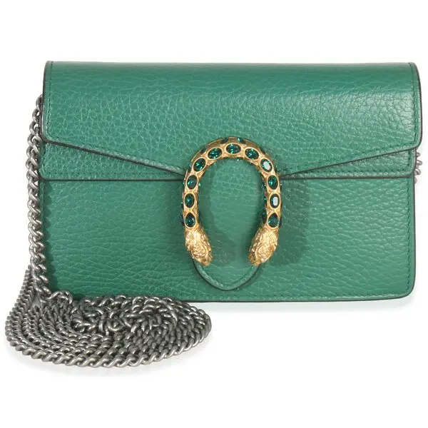 Gucci Dollar Calfskin Crystal Super Dionysus - Green