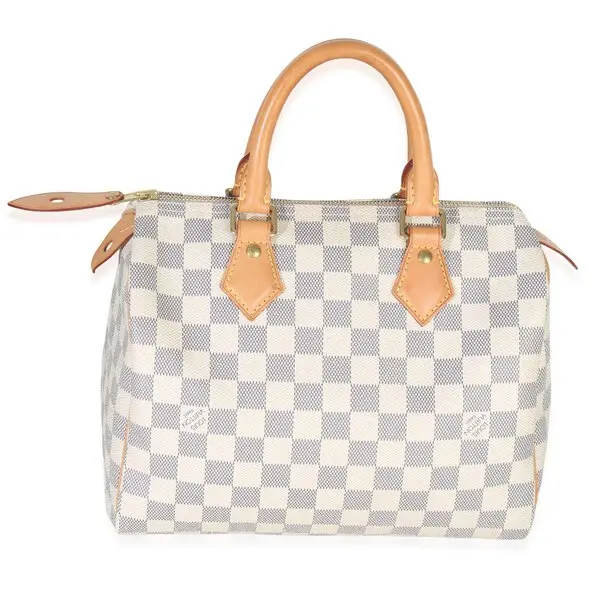 LOUIS VUITTON Damier Azur Canvas Speedy 25 - Beige