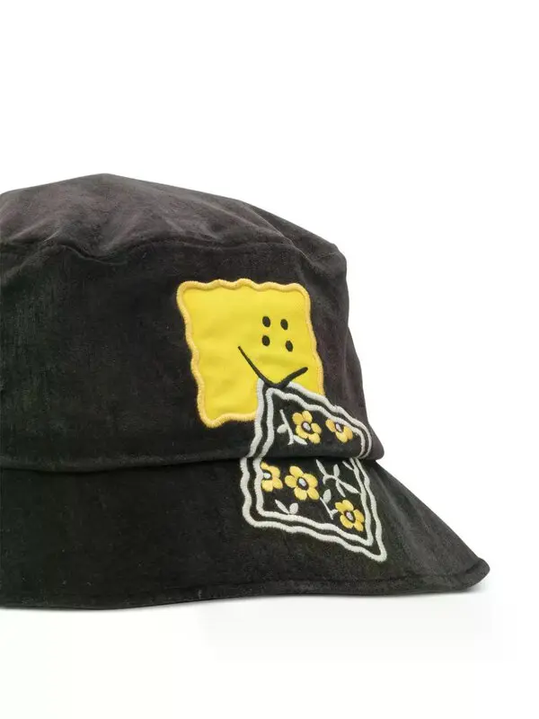 Kapital Appliqué Bucket Hat - Black