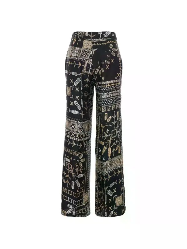 Momoni Geometric-pattern Trousers - Black