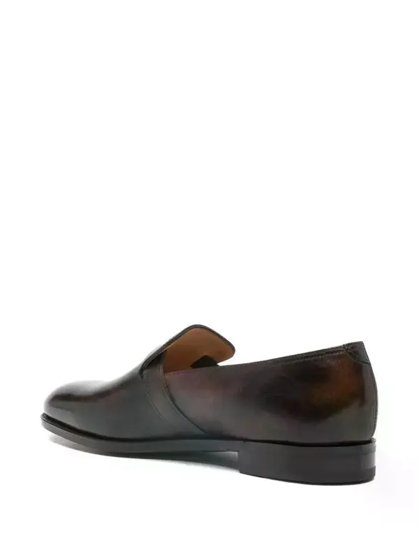 John Lobb Buckle Strap Leather Loafers