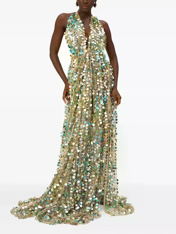 SANA OSMANI Divina Sequin Maxi Dress