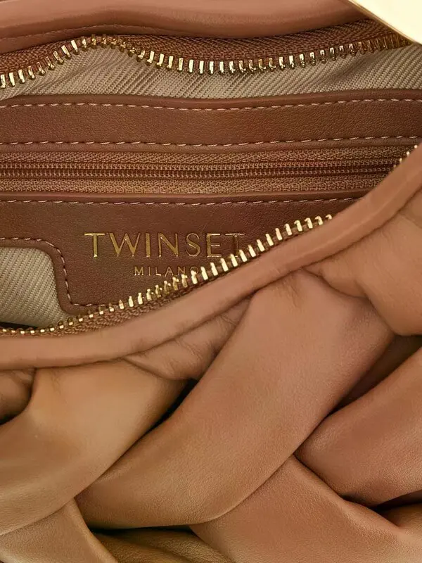 TWINSET Weaved Leather-effect Tote Bag - Pink