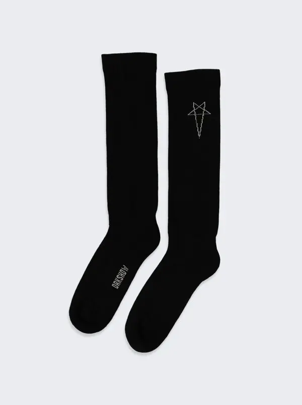 Rick Owens Knee High Socks - Black