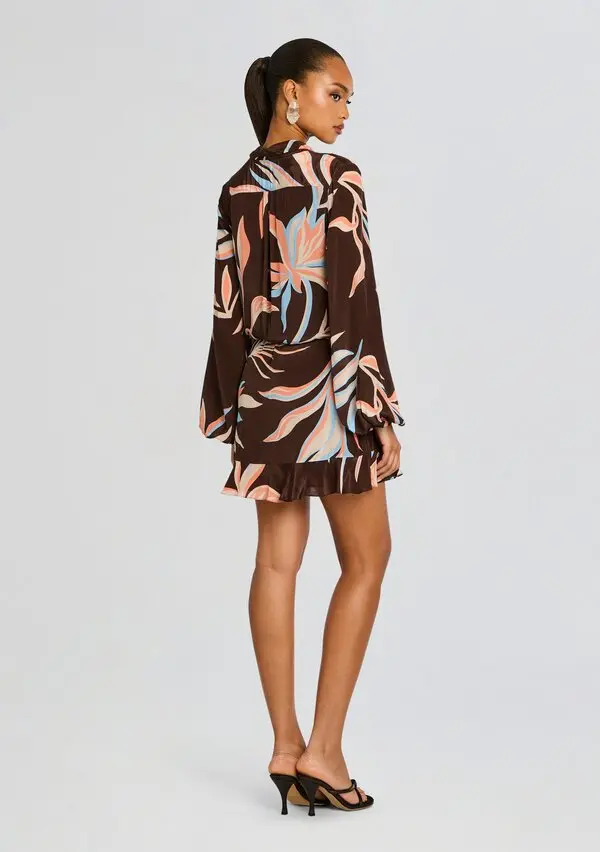 Rococo Sand Floral Print Front Wrap Mini Dress