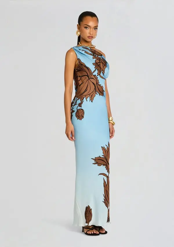 Rococo Sand One Shoulder Maxi Dress