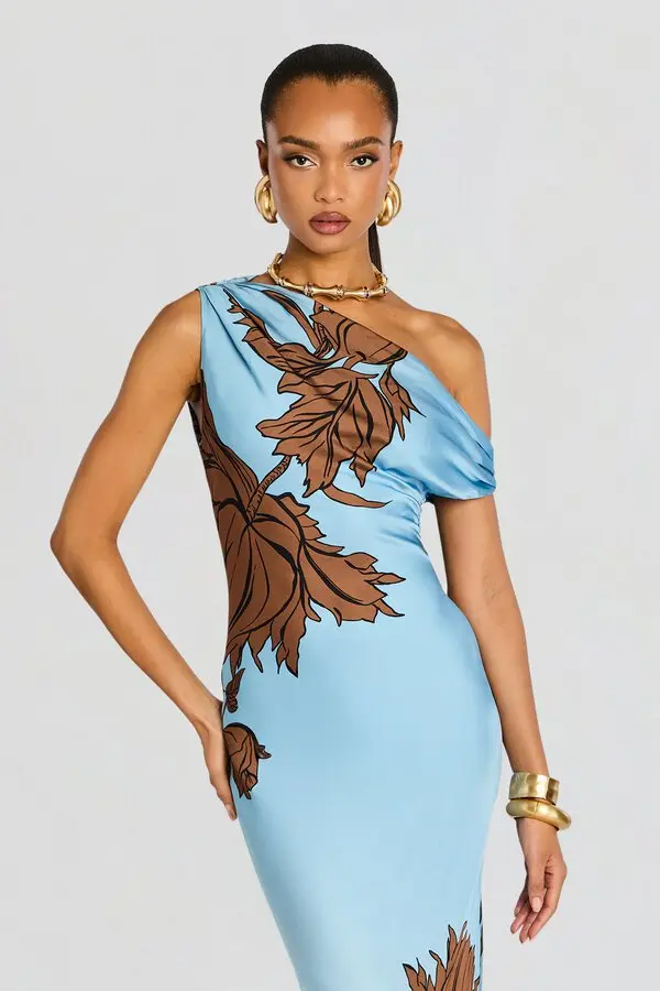 Rococo Sand One Shoulder Maxi Dress