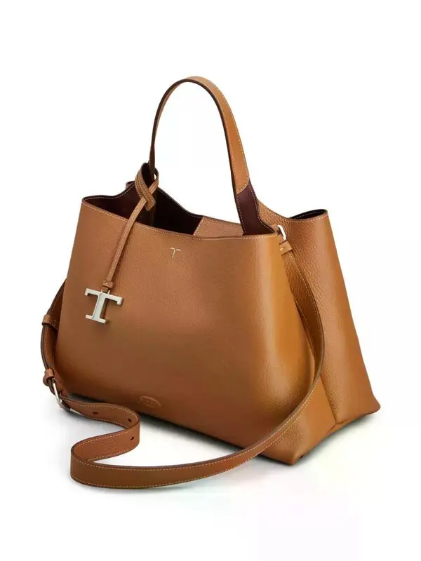 TOD'S Logo-detail Shoulder Bag - Brown
