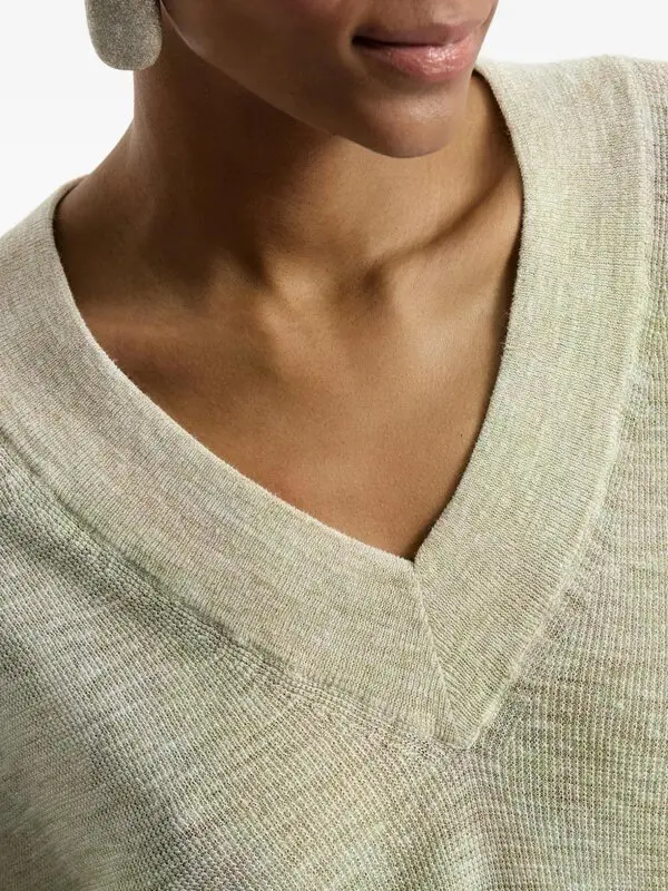 Brunello Cucinelli V-neck Long Sleeve Sweater - Neutrals