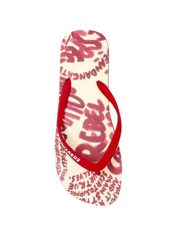 Dsquared2 Rebel Hibiscus Flip Flops