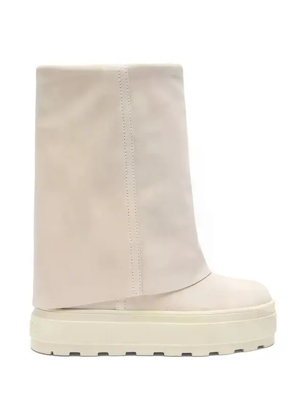 Casadei Platform Leather Boots - Neutrals