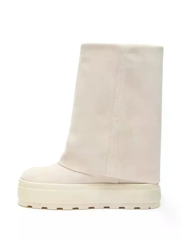 Casadei Platform Leather Boots - Neutrals