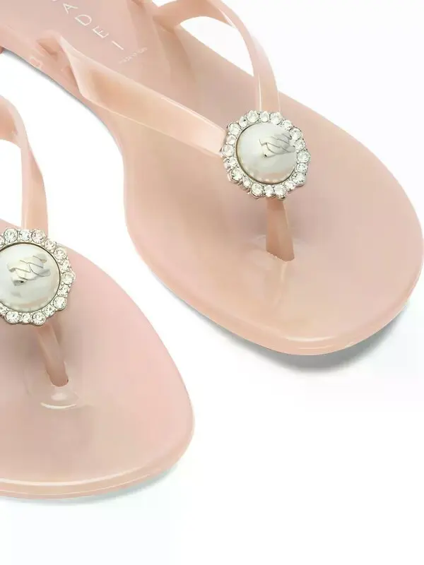 Casadei Jelly Pearl Embellishment Slides
