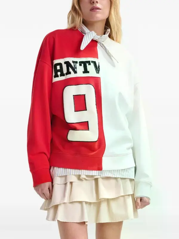 Essentiel Antwerp Graphic Sweatshirt With Sequin Detailing - Red