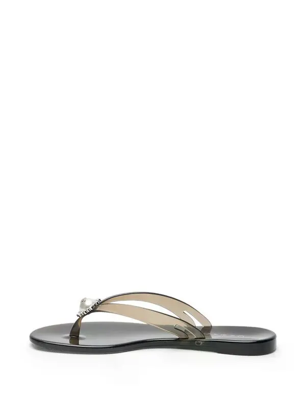 Casadei Pearl Embellished Flip-flops