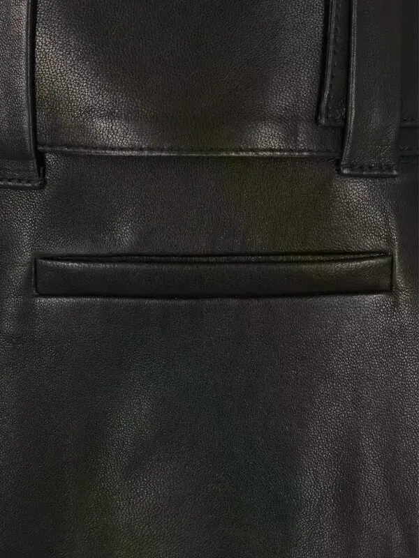 10 CORSO COMO Leather Wide-leg Trousers - Black
