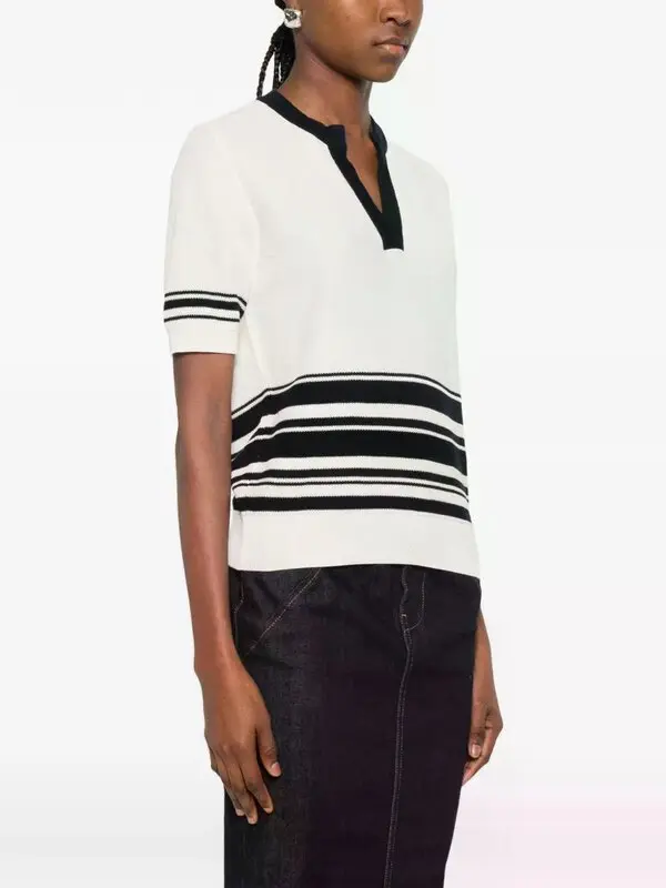 N°21 V-neck Striped Sweater
