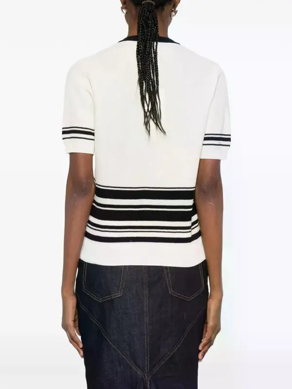N°21 V-neck Striped Sweater