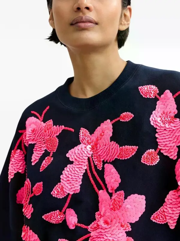 Essentiel Antwerp Floral-pattern Embellished Sweatshirt