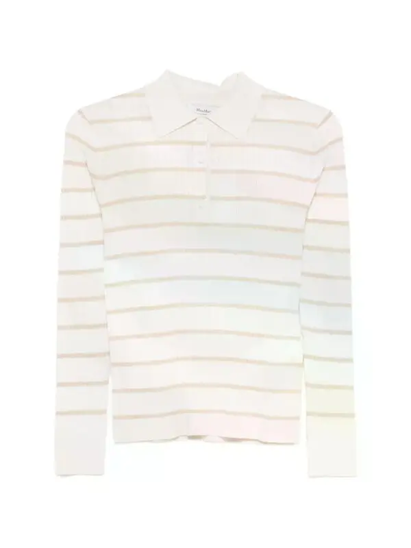 Max Mara Striped Polo Shirt - Neutrals