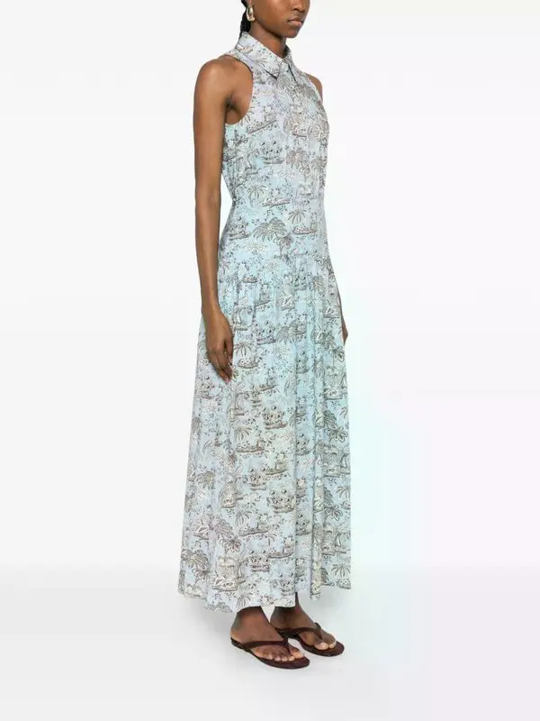 Staud Polo-collar Maxi Dress