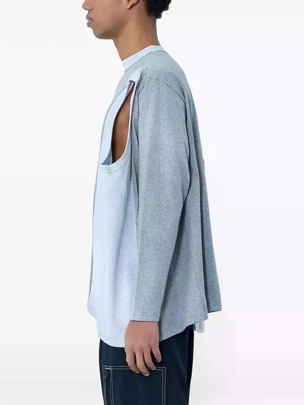 NÒMARYTHM TEXTILE Asymmetrical Panel T-shirt