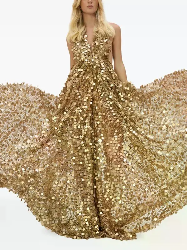SANA OSMANI Divina Sequin Maxi Dress