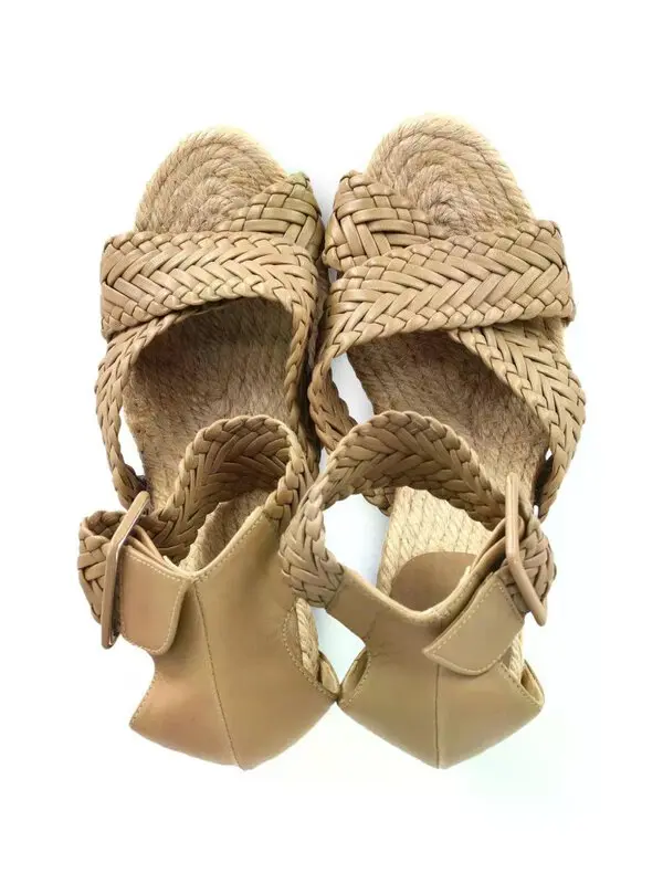 Hermès Criss-cross Ankle Strap Wedge Sandals