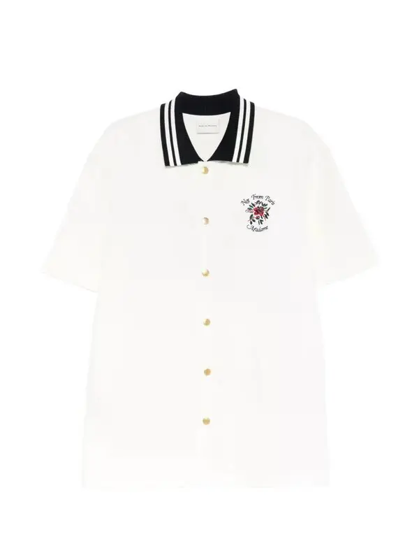 Drole De Monsieur Striped-collar Shirt