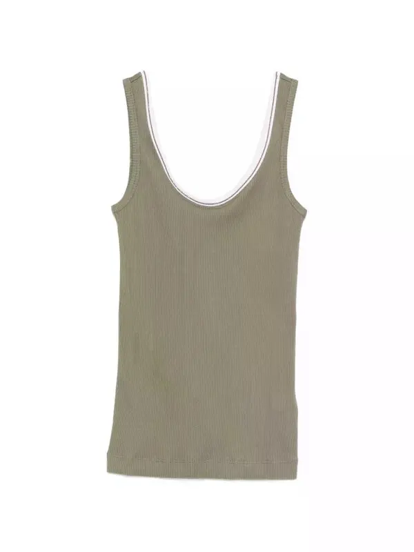 Brunello Cucinelli Ribbed Trim Tank Top