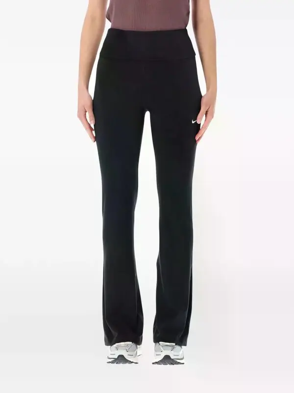 Nike Logo Detail Ribbed Flared Leggings