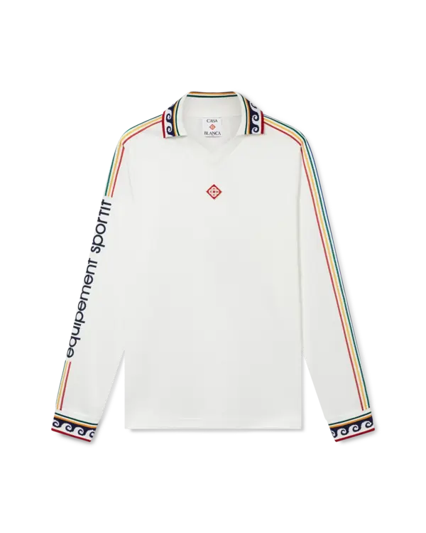 Casablanca Jacquard Monogram Football Long Sleeve Shirt - Multicolor