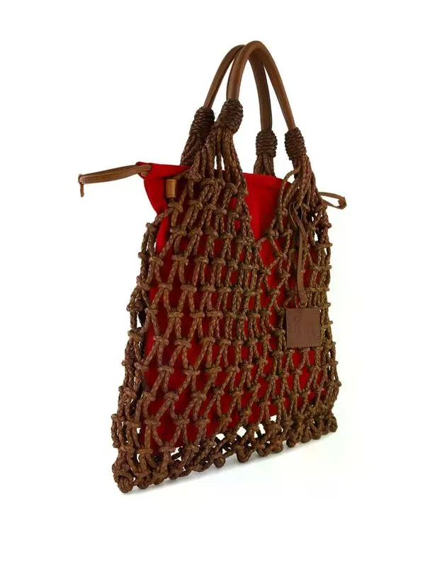 PAULA Macramé-net Tote Bag - Red