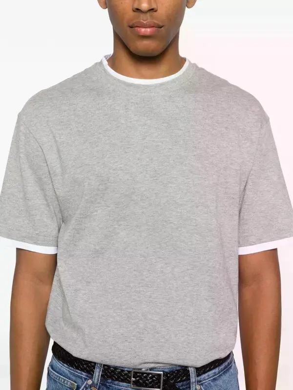 LARDINI Contrasting-trim T-shirt - Grey