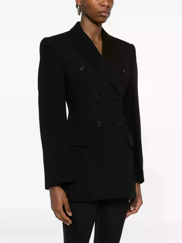 Wardrobe.NYC Contour Double-breasted Blazer - Black