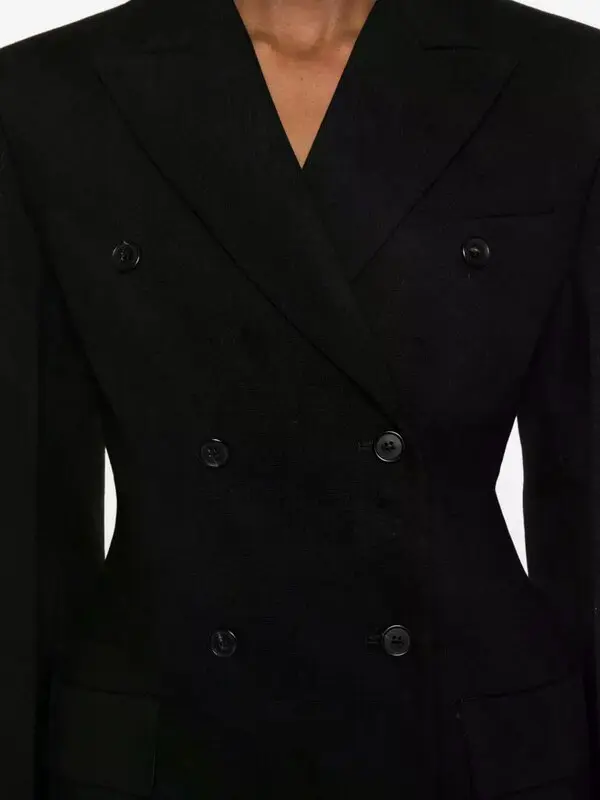 Wardrobe.NYC Contour Double-breasted Blazer - Black
