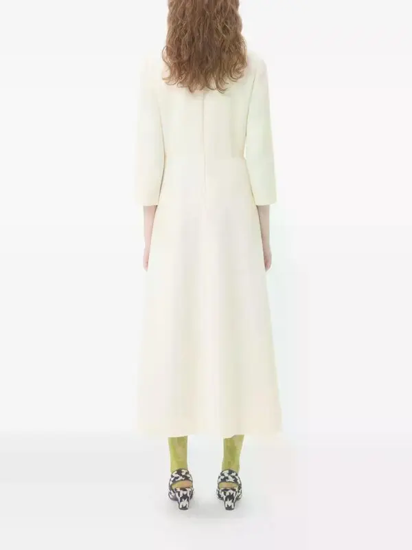 Valentino Garavani Midi Crepe Couture Dress With Gold Detail
