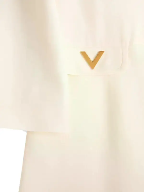 Valentino Garavani Midi Crepe Couture Dress With Gold Detail